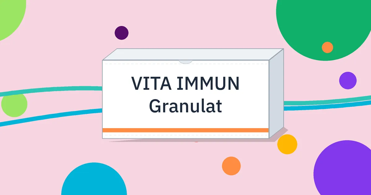 Symbolbild: Packung mit der Aufschrift VITA IMMUN Granulat (PZN 12442654) – Verfügbarkeit und Bezug in Apotheken in Frankfurt am Main