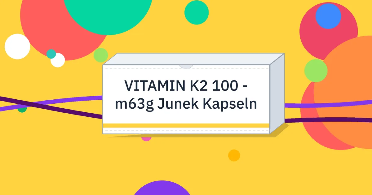 Symbolbild: Packung mit der Aufschrift VITAMIN K2 100 -m63g Junek Kapseln (PZN 10335782) – Verfügbarkeit und Bezug in Apotheken in Frankfurt am Main