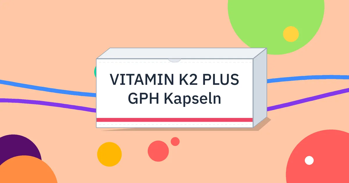 Symbolbild: Packung mit der Aufschrift VITAMIN K2 PLUS GPH Kapseln (PZN 11190162) – Verfügbarkeit und Bezug in Apotheken in Frankfurt am Main