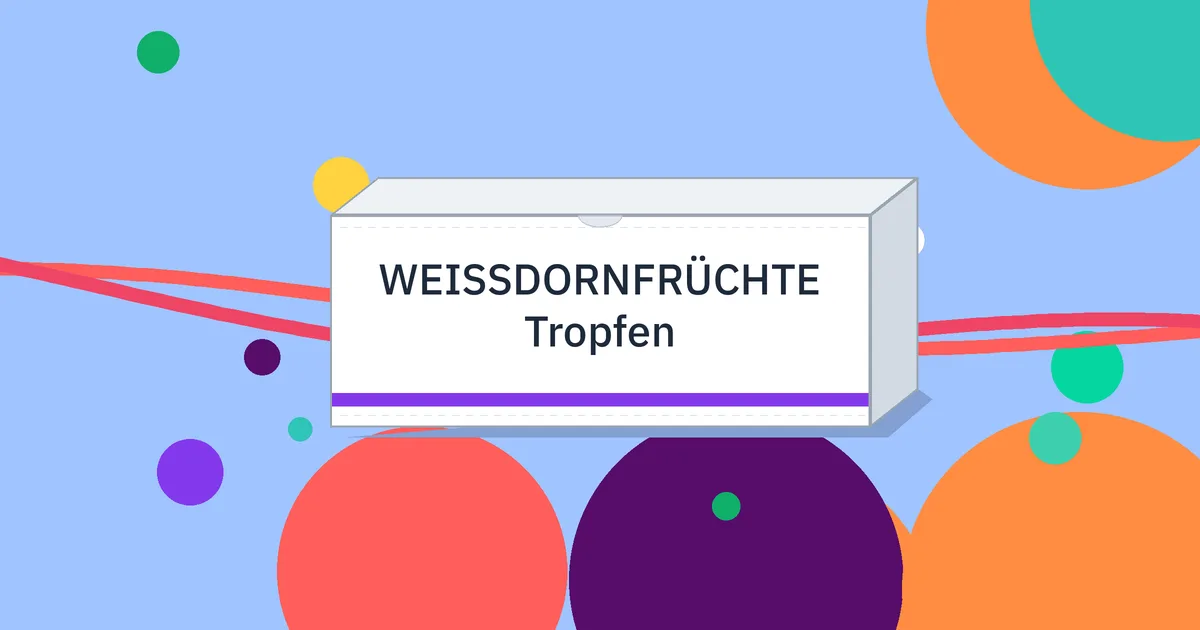 Symbolbild: Packung mit der Aufschrift WEISSDORNFRÜCHTE Tropfen (PZN 13979215) – Verfügbarkeit und Bezug in Apotheken in Frankfurt am Main