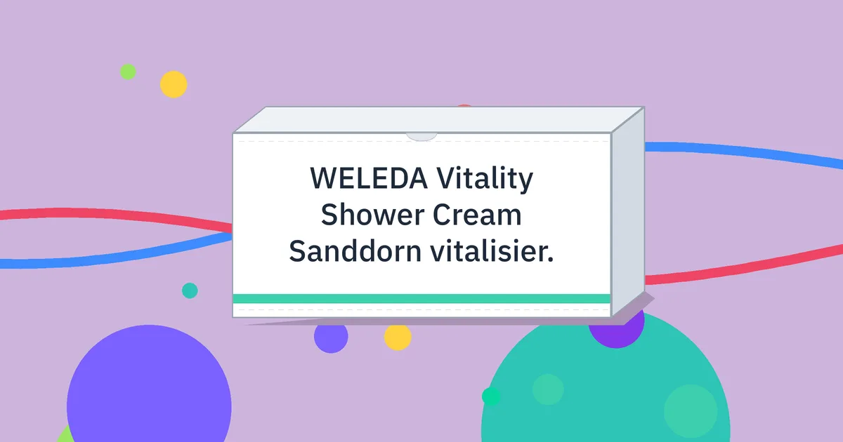 Symbolbild: Packung mit der Aufschrift WELEDA Vitality Shower Cream Sanddorn vitalisier. (PZN 19447991) – Verfügbarkeit und Bezug in Apotheken in Frankfurt am Main