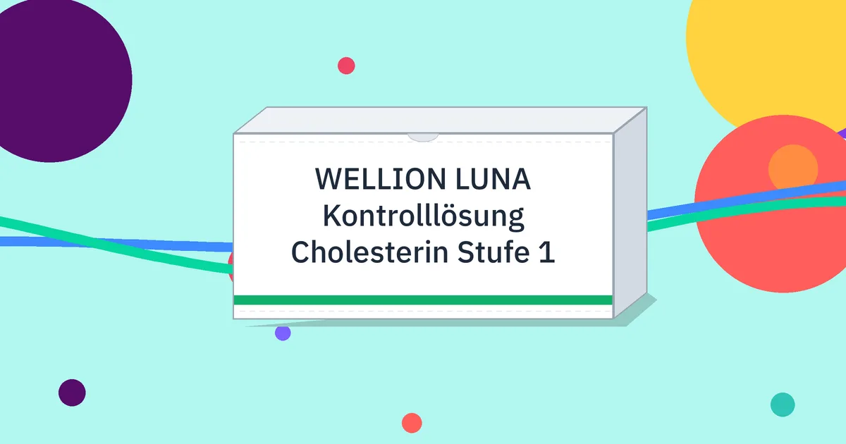Symbolbild: Packung mit der Aufschrift WELLION LUNA Kontrolllösung Cholesterin Stufe 1 (PZN 10182841) – Verfügbarkeit und Bezug in Apotheken in Frankfurt am Main
