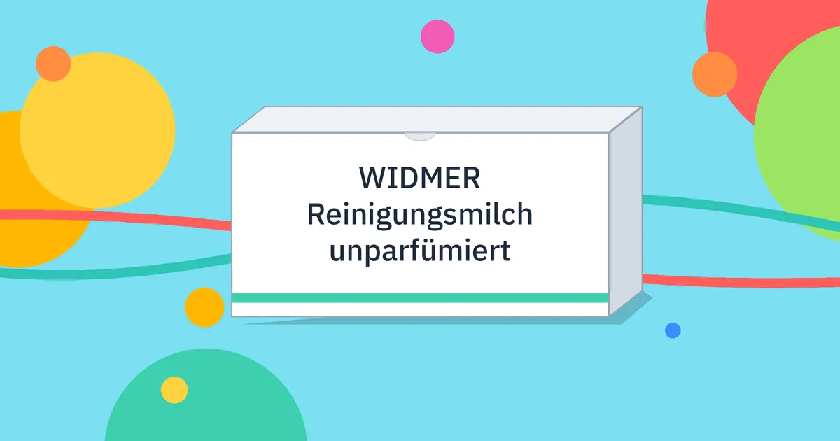 Symbolbild: Packung mit der Aufschrift WIDMER Reinigungsmilch unparfümiert (PZN 09949119) – Verfügbarkeit und Bezug in Apotheken in Frankfurt am Main