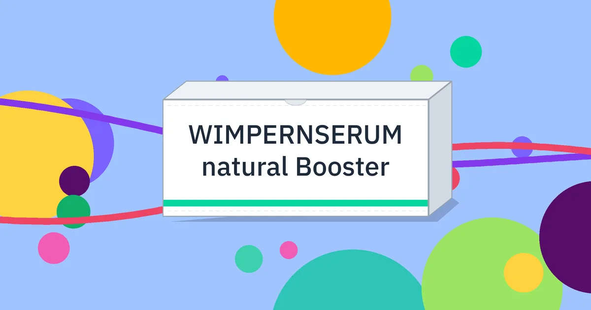 Symbolbild: Packung mit der Aufschrift WIMPERNSERUM natural Booster (PZN 14386090) – Verfügbarkeit und Bezug in Apotheken in Frankfurt am Main