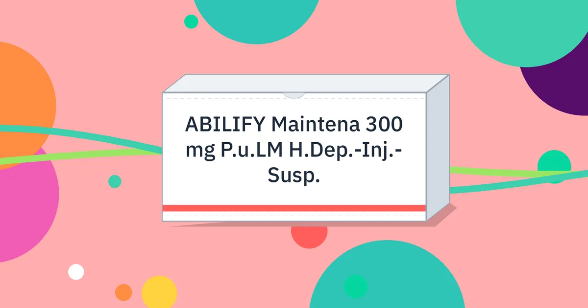 Symbolbild: Packung mit der Aufschrift ABILIFY Maintena 300 mg P.u.LM H.Dep.-Inj.-Susp. (PZN 13651549) – Verfügbarkeit und Bezug in Apotheken in Frankfurt am Main