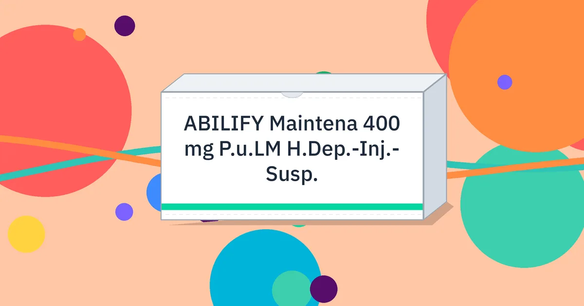 Symbolbild: Packung mit der Aufschrift ABILIFY Maintena 400 mg P.u.LM H.Dep.-Inj.-Susp. (PZN 10792887) – Verfügbarkeit und Bezug in Apotheken in Frankfurt am Main