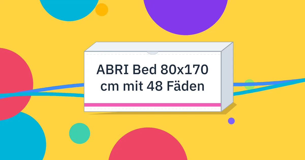 Symbolbild: Packung mit der Aufschrift ABRI Bed 80x170 cm mit 48 Fäden (PZN 09201964) – Verfügbarkeit und Bezug in Apotheken in Frankfurt am Main