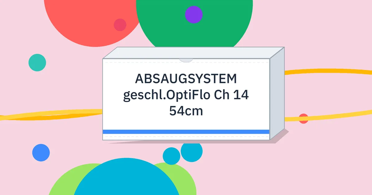 Symbolbild: Packung mit der Aufschrift ABSAUGSYSTEM geschl.OptiFlo Ch 14 54cm (PZN 04713760) – Verfügbarkeit und Bezug in Apotheken in Frankfurt am Main