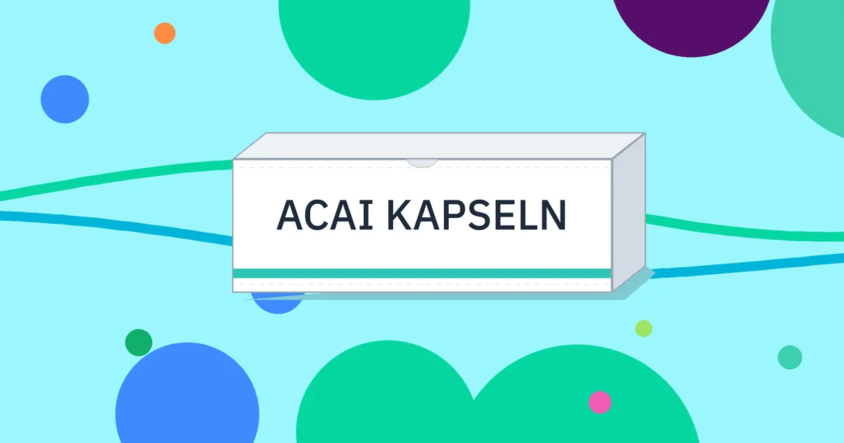 Symbolbild: Packung mit der Aufschrift ACAI KAPSELN (PZN 07621219) – Verfügbarkeit und Bezug in Apotheken in Frankfurt am Main