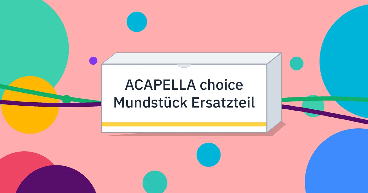 Symbolbild: Packung mit der Aufschrift ACAPELLA choice Mundstück Ersatzteil (PZN 09106289) – Verfügbarkeit und Bezug in Apotheken in Frankfurt am Main