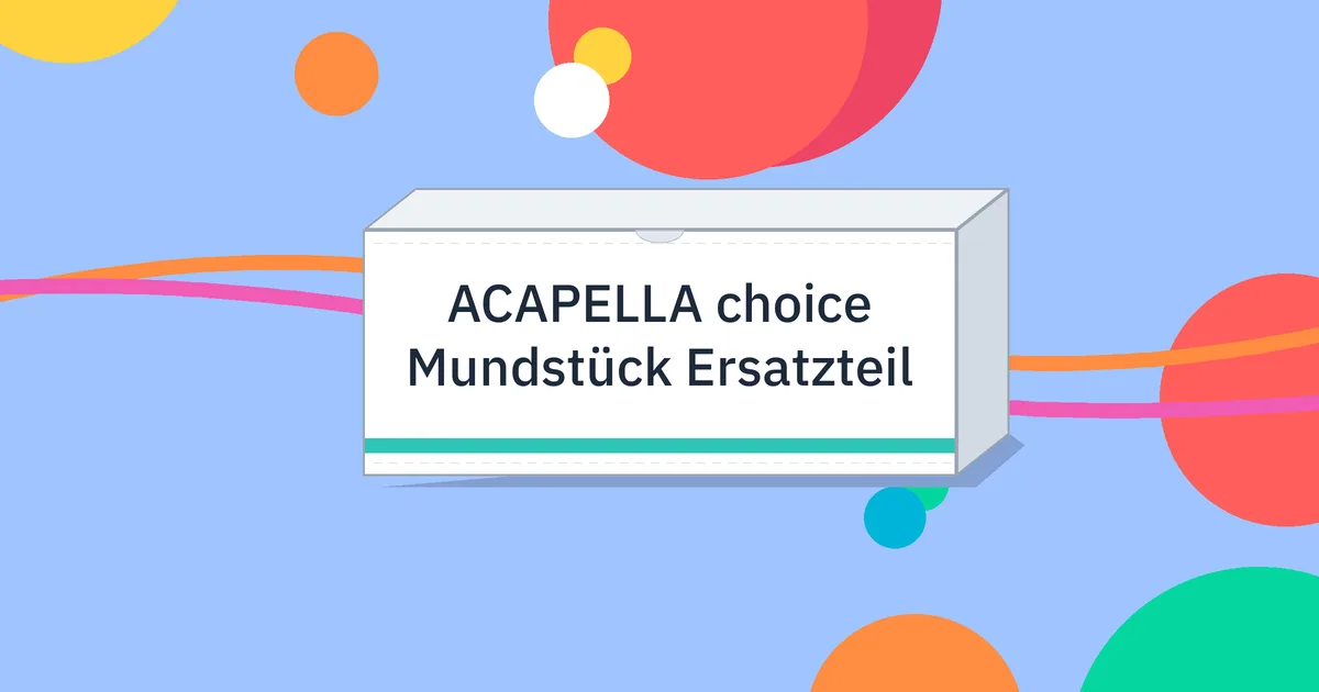 Symbolbild: Packung mit der Aufschrift ACAPELLA choice Mundstück Ersatzteil (PZN 00053870) – Verfügbarkeit und Bezug in Apotheken in Frankfurt am Main