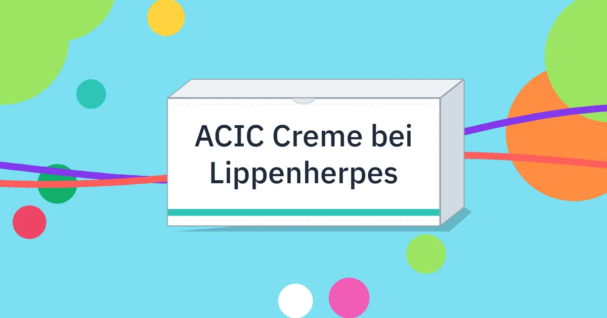 Symbolbild: Packung mit der Aufschrift ACIC Creme bei Lippenherpes (PZN 08654310) – Verfügbarkeit und Bezug in Apotheken in Frankfurt am Main