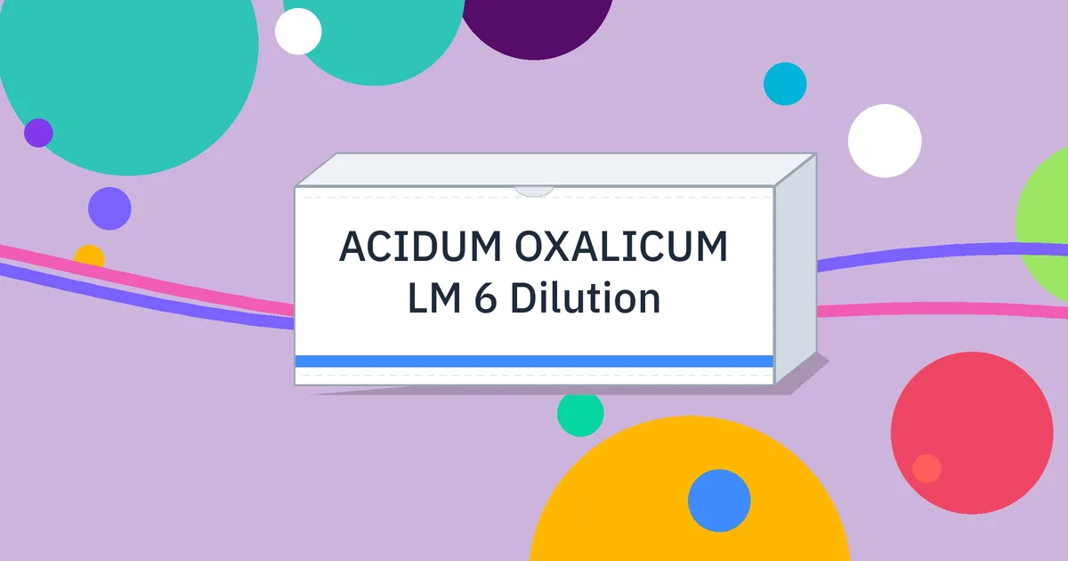 Symbolbild: Packung mit der Aufschrift ACIDUM OXALICUM LM 6 Dilution (PZN 13280900) – Verfügbarkeit und Bezug in Apotheken in Frankfurt am Main