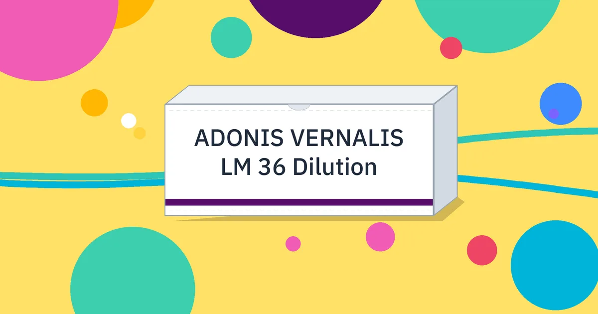 Symbolbild: Packung mit der Aufschrift ADONIS VERNALIS LM 36 Dilution (PZN 12755169) – Verfügbarkeit und Bezug in Apotheken in Frankfurt am Main
