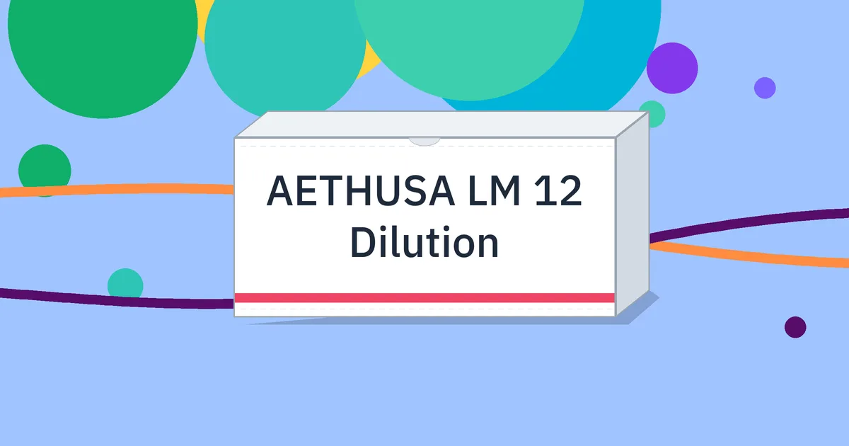 Symbolbild: Packung mit der Aufschrift AETHUSA LM 12 Dilution (PZN 12755821) – Verfügbarkeit und Bezug in Apotheken in Frankfurt am Main