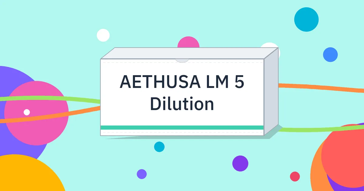Symbolbild: Packung mit der Aufschrift AETHUSA LM 5 Dilution (PZN 12755749) – Verfügbarkeit und Bezug in Apotheken in Frankfurt am Main