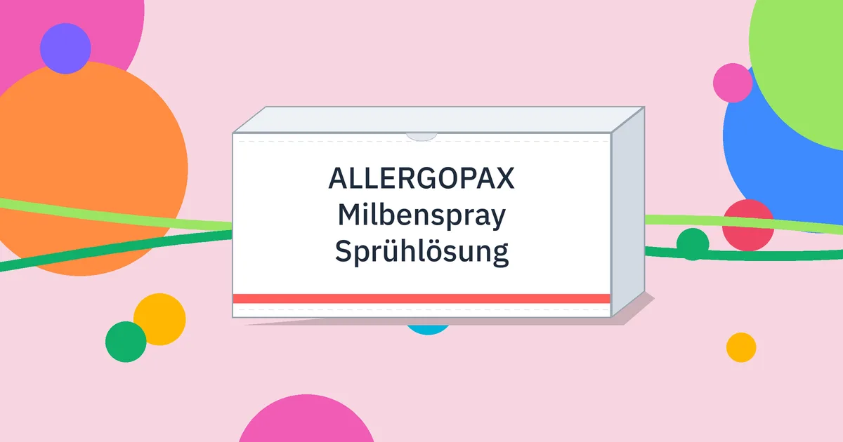 Symbolbild: Packung mit der Aufschrift ALLERGOPAX Milbenspray Sprühlösung (PZN 16807489) – Verfügbarkeit und Bezug in Apotheken in Frankfurt am Main
