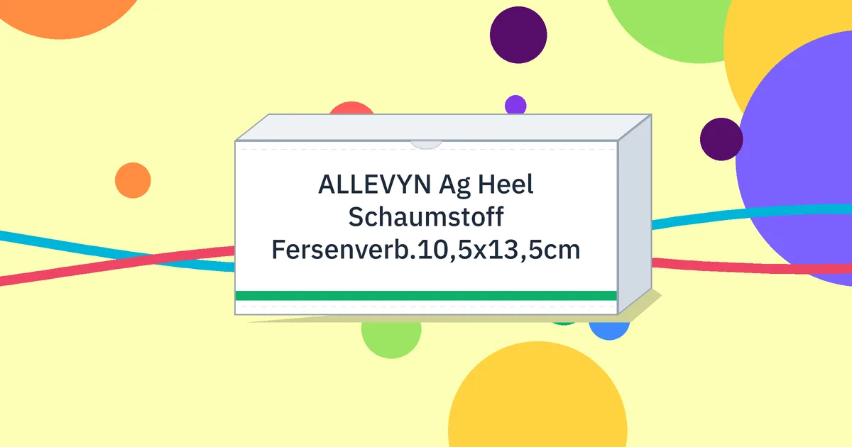 Symbolbild: Packung mit der Aufschrift ALLEVYN Ag Heel Schaumstoff Fersenverb.10,5x13,5cm (PZN 14329956) – Verfügbarkeit und Bezug in Apotheken in Frankfurt am Main