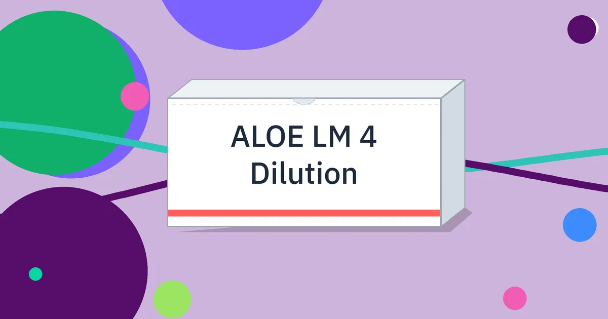Symbolbild: Packung mit der Aufschrift ALOE LM 4 Dilution (PZN 12757458) – Verfügbarkeit und Bezug in Apotheken in Frankfurt am Main