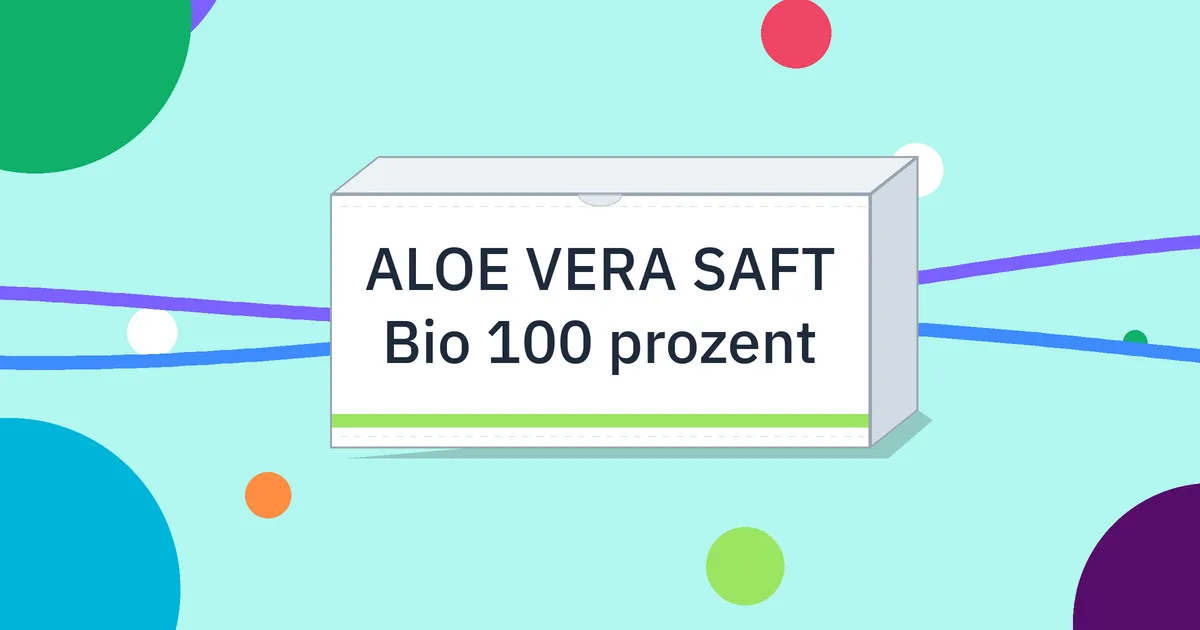 Symbolbild: Packung mit der Aufschrift ALOE VERA SAFT Bio 100 prozent (PZN 09226556) – Verfügbarkeit und Bezug in Apotheken in Frankfurt am Main