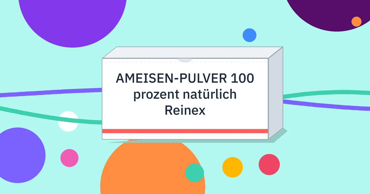 Symbolbild: Packung mit der Aufschrift AMEISEN-PULVER 100 prozent natürlich Reinex (PZN 19960866) – Verfügbarkeit und Bezug in Apotheken in Frankfurt am Main