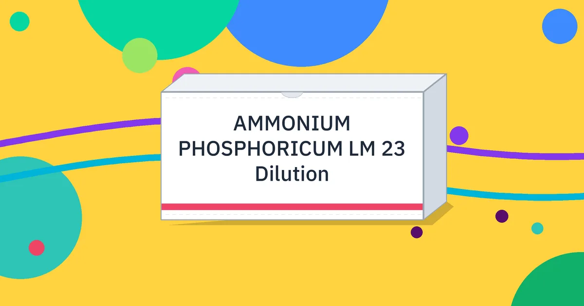 Symbolbild: Packung mit der Aufschrift AMMONIUM PHOSPHORICUM LM 23 Dilution (PZN 13322426) – Verfügbarkeit und Bezug in Apotheken in Frankfurt am Main