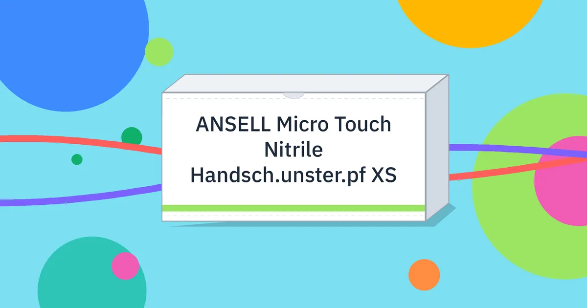 Symbolbild: Packung mit der Aufschrift ANSELL Micro Touch Nitrile Handsch.unster.pf XS (PZN 07656324) – Verfügbarkeit und Bezug in Apotheken in Frankfurt am Main