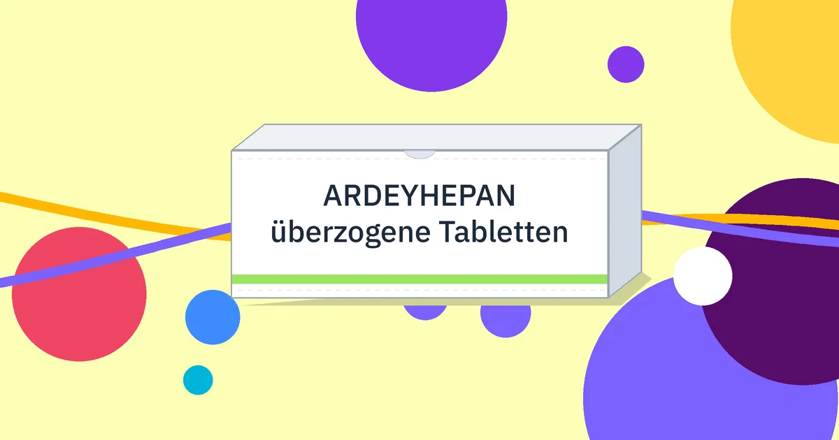 Symbolbild: Packung mit der Aufschrift ARDEYHEPAN überzogene Tabletten (PZN 00759570) – Verfügbarkeit und Bezug in Apotheken in Frankfurt am Main