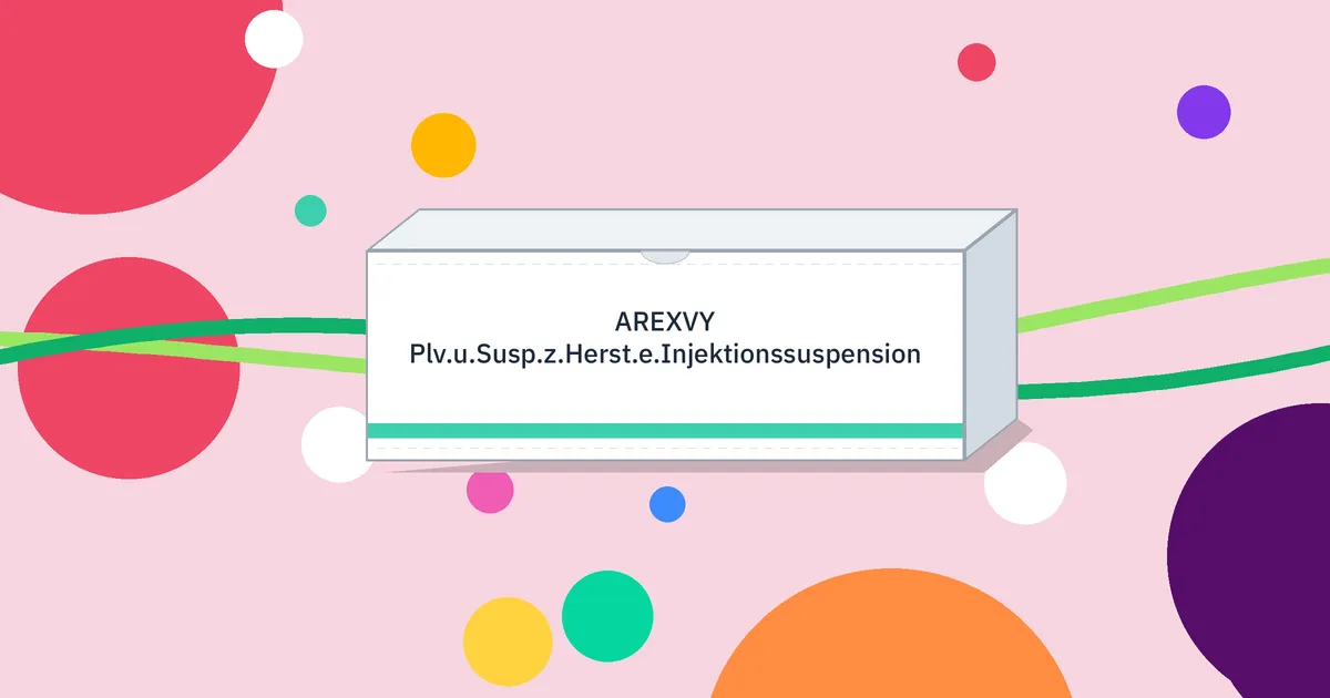 Symbolbild: Packung mit der Aufschrift AREXVY Plv.u.Susp.z.Herst.e.Injektionssuspension (PZN 19533673) – Verfügbarkeit und Bezug in Apotheken in Frankfurt am Main