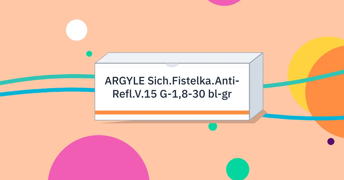 Symbolbild: Packung mit der Aufschrift ARGYLE Sich.Fistelka.Anti-Refl.V.15 G-1,8-30 bl-gr (PZN 15741067) – Verfügbarkeit und Bezug in Apotheken in Frankfurt am Main