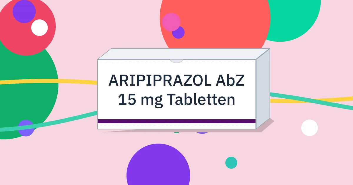 Symbolbild: Packung mit der Aufschrift ARIPIPRAZOL AbZ 15 mg Tabletten (PZN 10317933) – Verfügbarkeit und Bezug in Apotheken in Frankfurt am Main