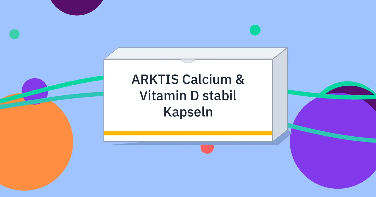 Symbolbild: Packung mit der Aufschrift ARKTIS Calcium & Vitamin D stabil Kapseln (PZN 16024190) – Verfügbarkeit und Bezug in Apotheken in Frankfurt am Main