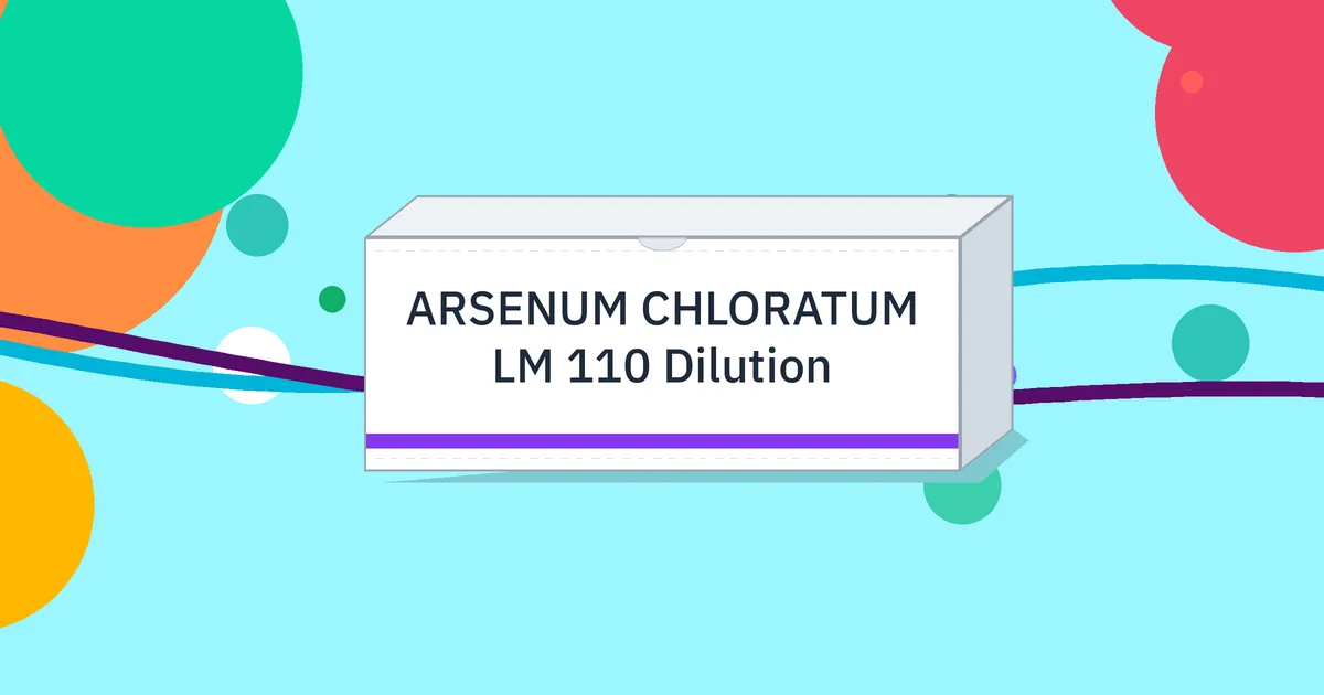 Symbolbild: Packung mit der Aufschrift ARSENUM CHLORATUM LM 110 Dilution (PZN 12772067) – Verfügbarkeit und Bezug in Apotheken in Frankfurt am Main