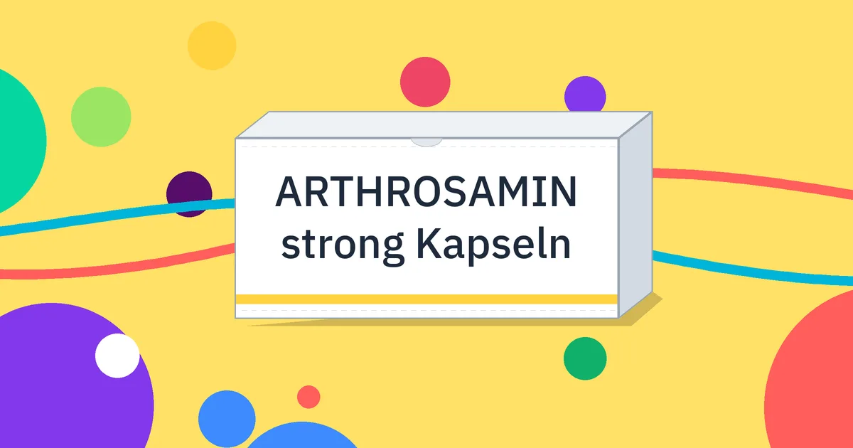 Symbolbild: Packung mit der Aufschrift ARTHROSAMIN strong Kapseln (PZN 00012061) – Verfügbarkeit und Bezug in Apotheken in Frankfurt am Main