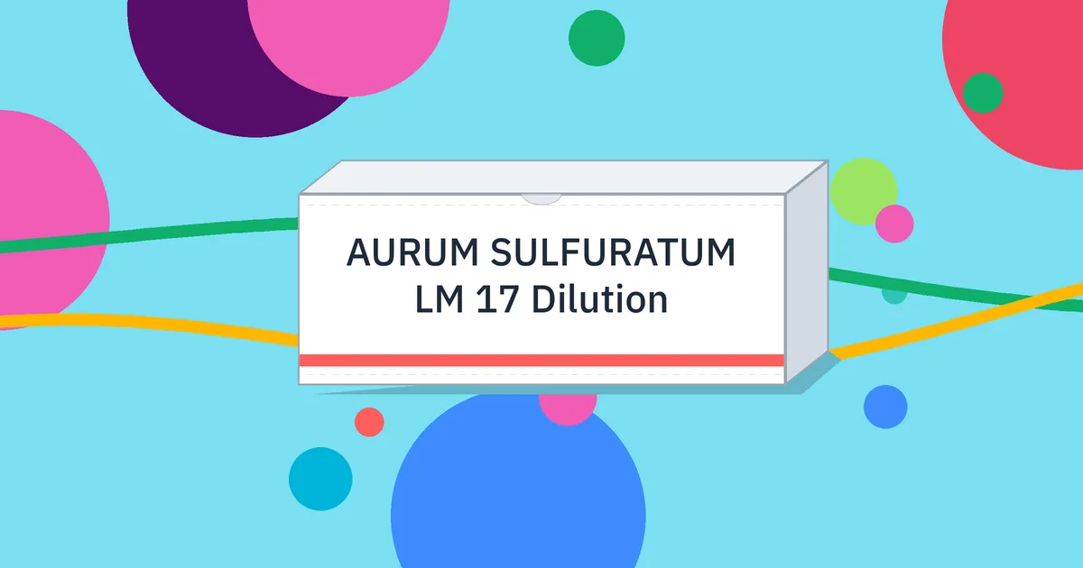 Symbolbild: Packung mit der Aufschrift AURUM SULFURATUM LM 17 Dilution (PZN 12786371) – Verfügbarkeit und Bezug in Apotheken in Frankfurt am Main