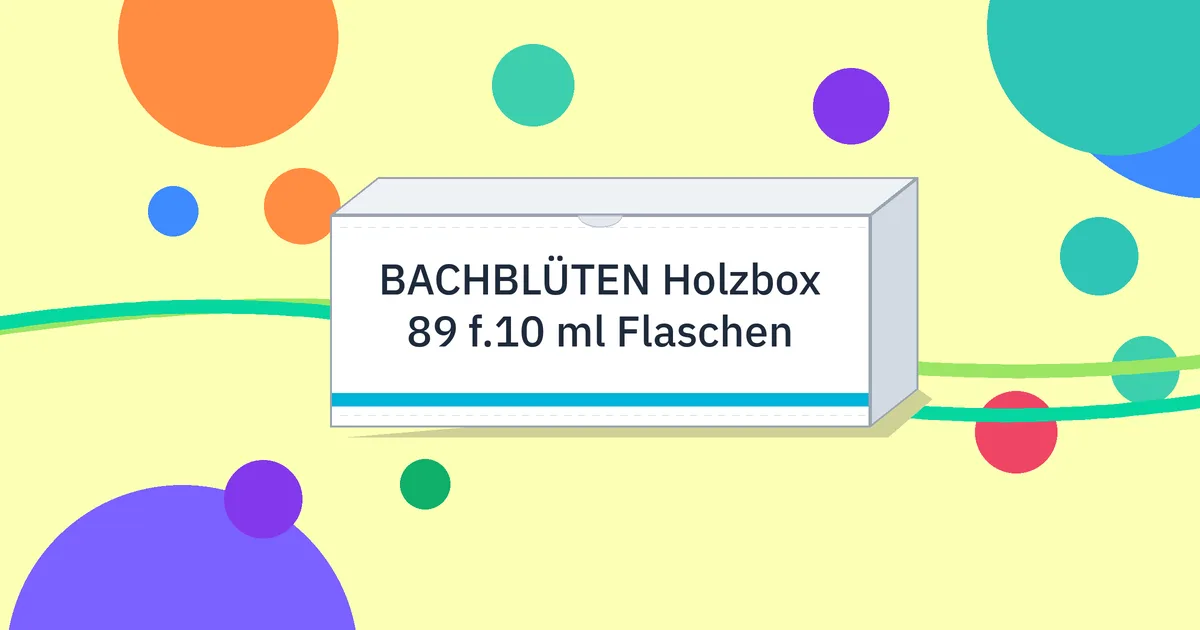 Symbolbild: Packung mit der Aufschrift BACHBLÜTEN Holzbox 89 f.10 ml Flaschen (PZN 07366431) – Verfügbarkeit und Bezug in Apotheken in Frankfurt am Main