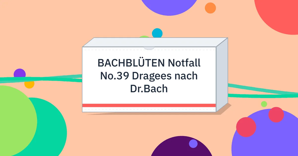 Symbolbild: Packung mit der Aufschrift BACHBLÜTEN Notfall No.39 Dragees nach Dr.Bach (PZN 10519861) – Verfügbarkeit und Bezug in Apotheken in Frankfurt am Main