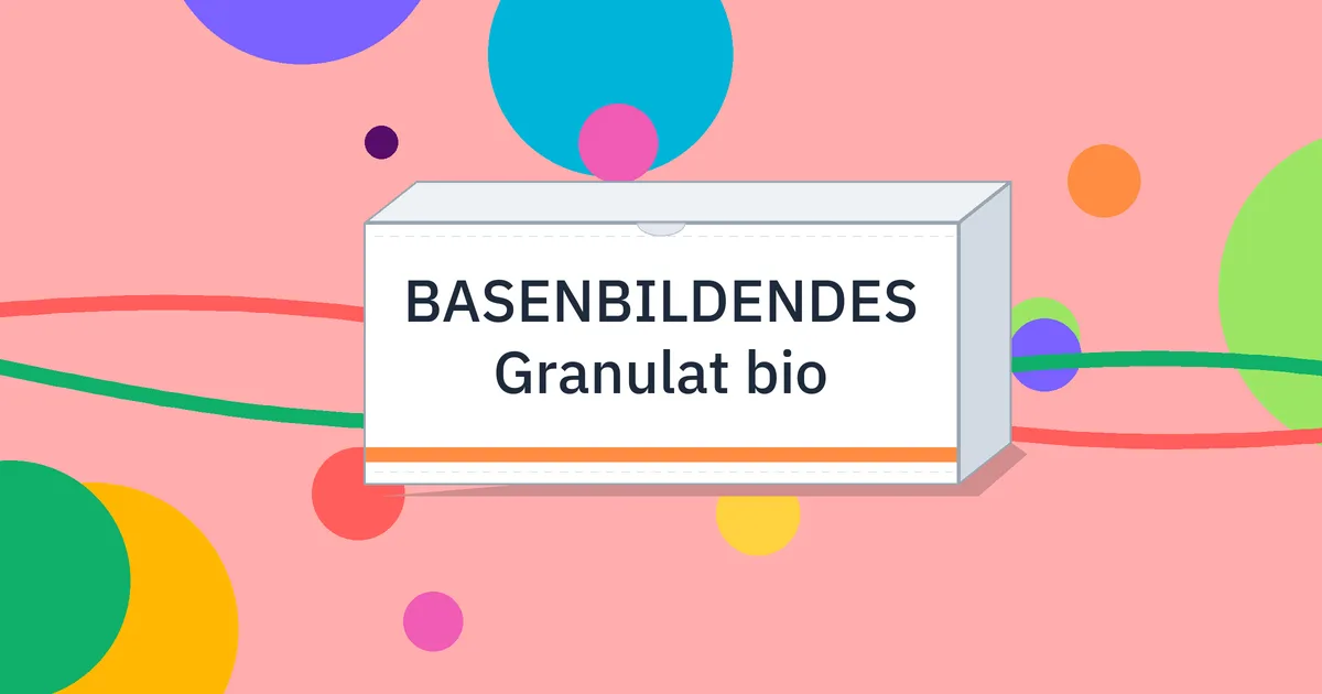 Symbolbild: Packung mit der Aufschrift BASENBILDENDES Granulat bio (PZN 10931805) – Verfügbarkeit und Bezug in Apotheken in Frankfurt am Main