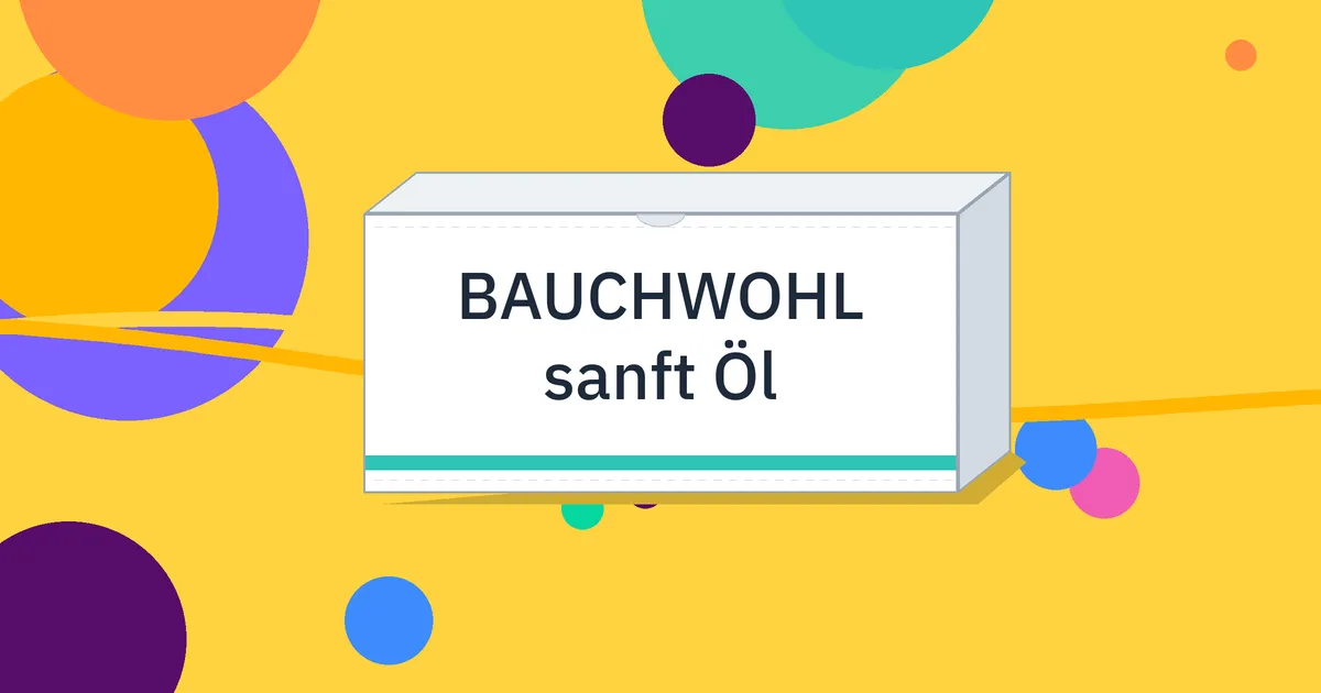 Symbolbild: Packung mit der Aufschrift BAUCHWOHL sanft Öl (PZN 04655382) – Verfügbarkeit und Bezug in Apotheken in Frankfurt am Main