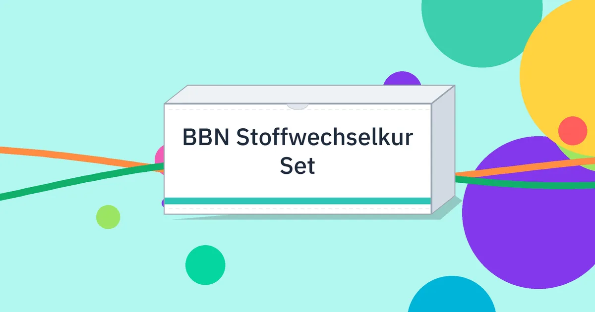 Symbolbild: Packung mit der Aufschrift BBN Stoffwechselkur Set (PZN 18304226) – Verfügbarkeit und Bezug in Apotheken in Frankfurt am Main