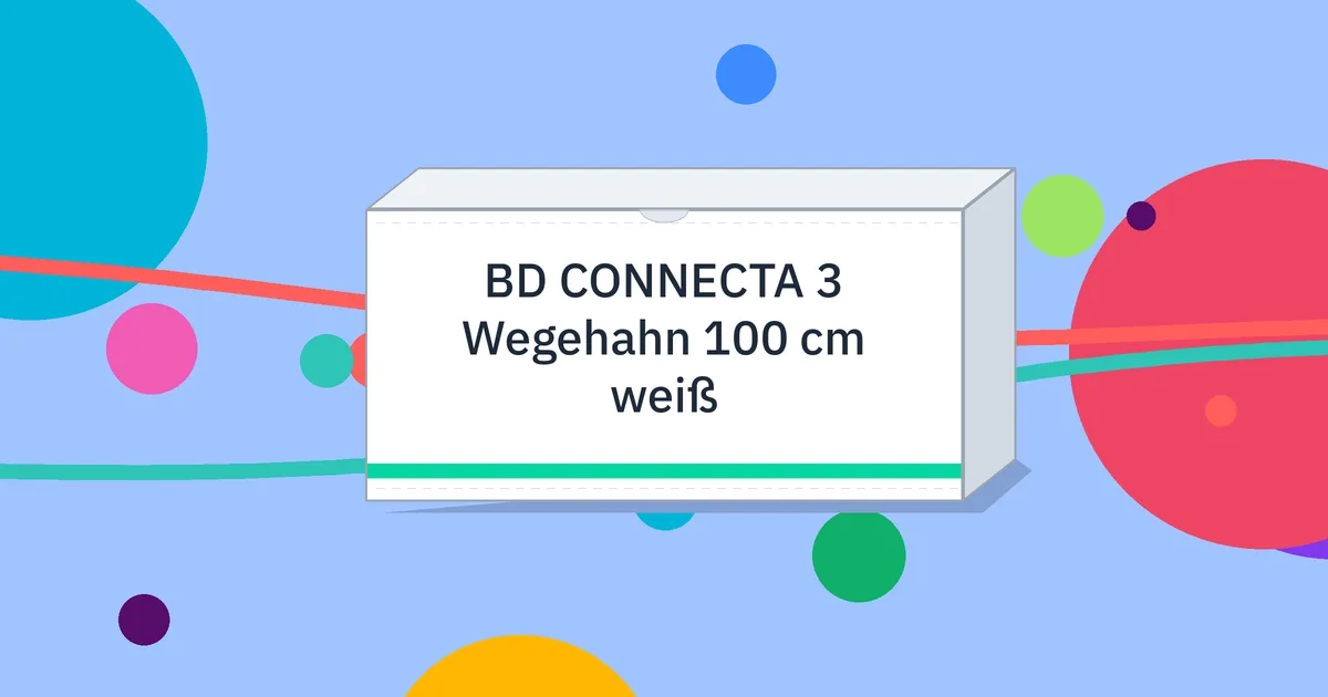 Symbolbild: Packung mit der Aufschrift BD CONNECTA 3 Wegehahn 100 cm weiß (PZN 02042770) – Verfügbarkeit und Bezug in Apotheken in Frankfurt am Main