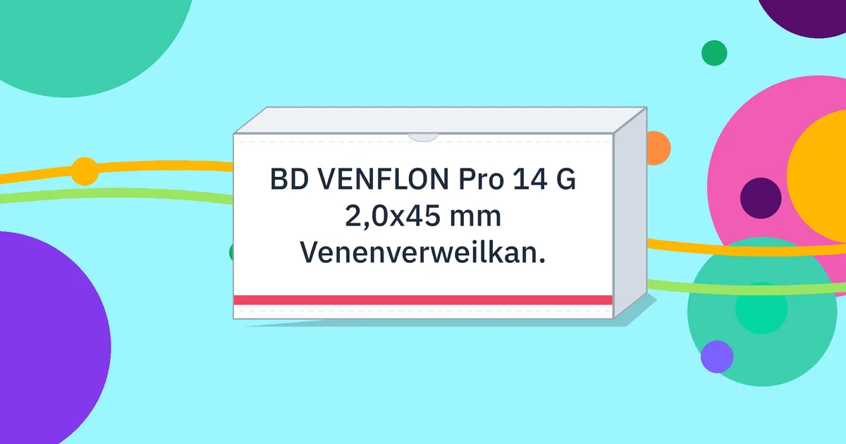 Symbolbild: Packung mit der Aufschrift BD VENFLON Pro 14 G 2,0x45 mm Venenverweilkan. (PZN 00944379) – Verfügbarkeit und Bezug in Apotheken in Frankfurt am Main