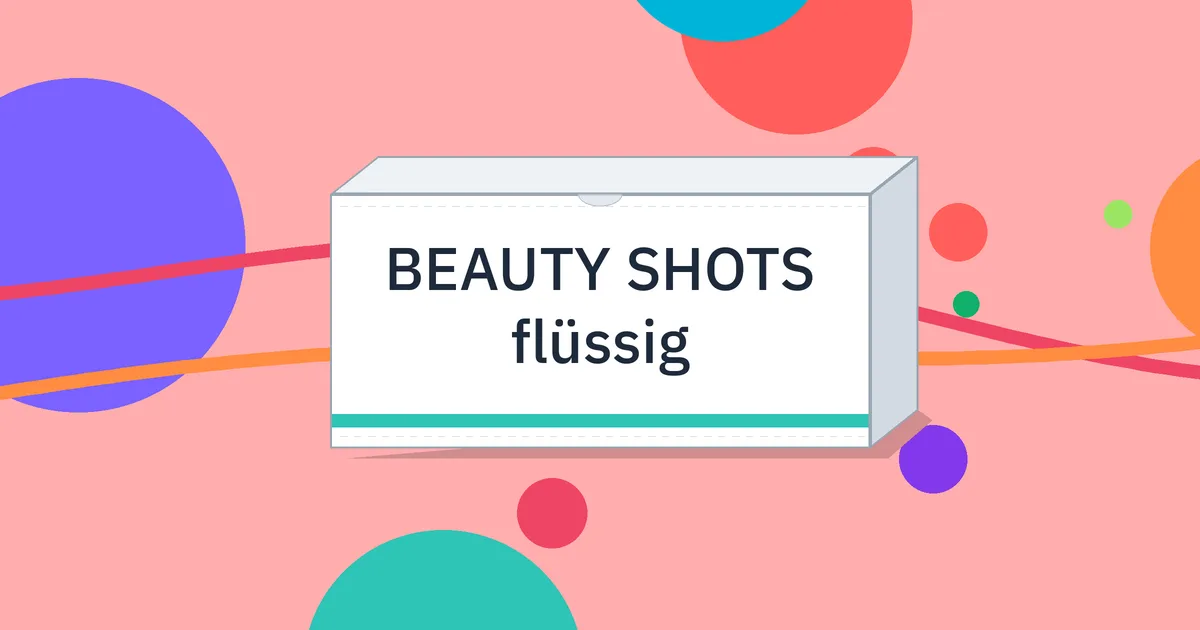 Symbolbild: Packung mit der Aufschrift BEAUTY SHOTS flüssig (PZN 20301904) – Verfügbarkeit und Bezug in Apotheken in Frankfurt am Main