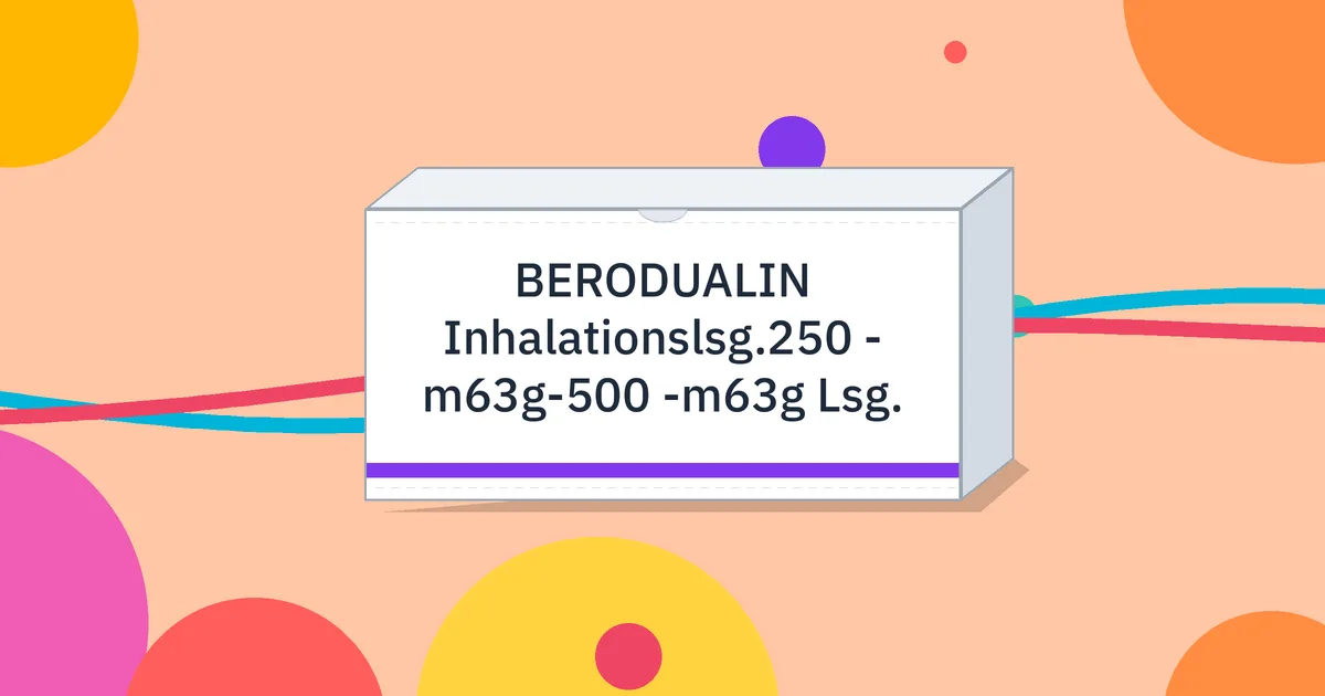 Symbolbild: Packung mit der Aufschrift BERODUALIN Inhalationslsg.250 -m63g-500 -m63g Lsg. (PZN 19719923) – Verfügbarkeit und Bezug in Apotheken in Frankfurt am Main