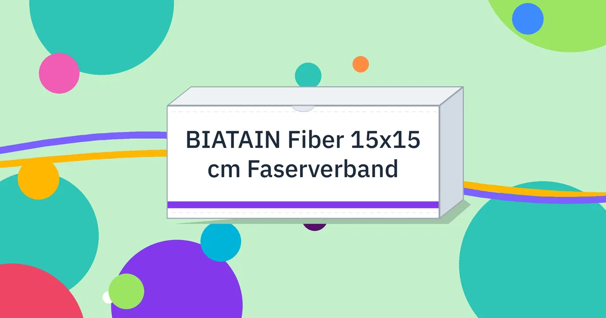 Symbolbild: Packung mit der Aufschrift BIATAIN Fiber 15x15 cm Faserverband (PZN 16861537) – Verfügbarkeit und Bezug in Apotheken in Frankfurt am Main