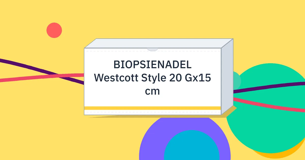 Symbolbild: Packung mit der Aufschrift BIOPSIENADEL Westcott Style 20 Gx15 cm (PZN 06771632) – Verfügbarkeit und Bezug in Apotheken in Frankfurt am Main