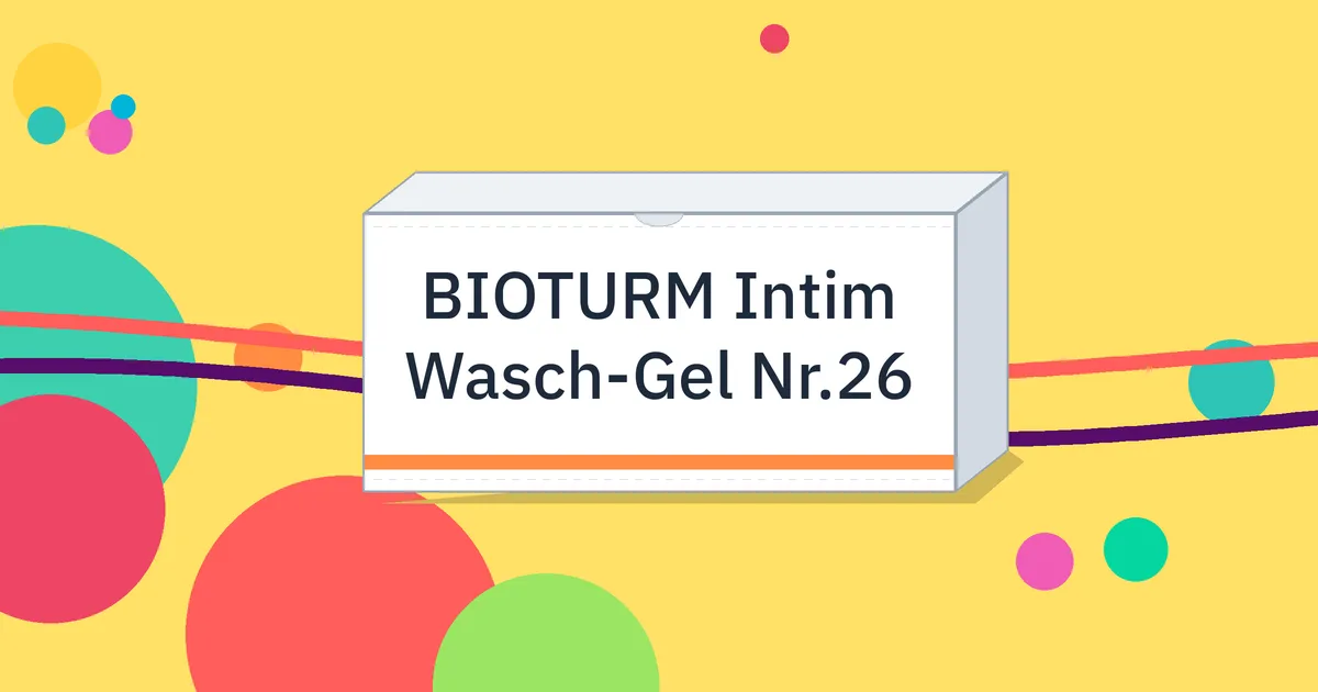 Symbolbild: Packung mit der Aufschrift BIOTURM Intim Wasch-Gel Nr.26 (PZN 09488374) – Verfügbarkeit und Bezug in Apotheken in Frankfurt am Main