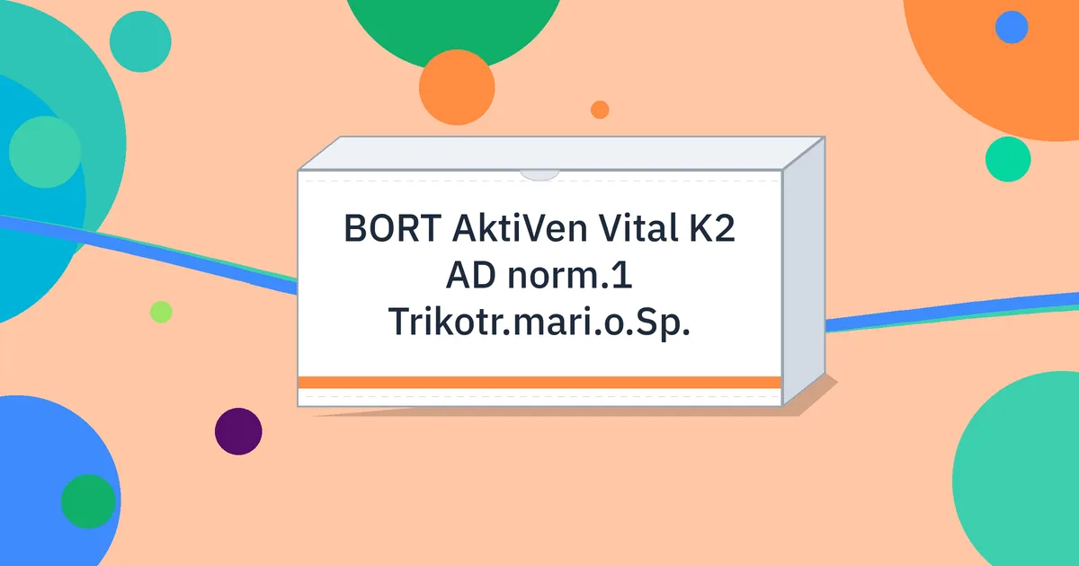 Symbolbild: Packung mit der Aufschrift BORT AktiVen Vital K2 AD norm.1 Trikotr.mari.o.Sp. (PZN 13727620) – Verfügbarkeit und Bezug in Apotheken in Frankfurt am Main