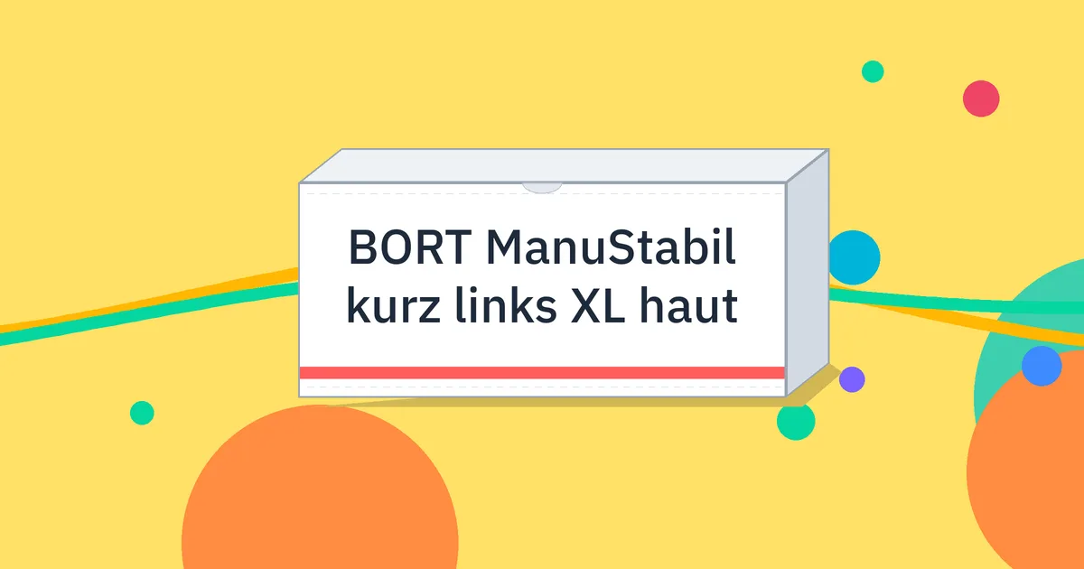 Symbolbild: Packung mit der Aufschrift BORT ManuStabil kurz links XL haut (PZN 04196187) – Verfügbarkeit und Bezug in Apotheken in Frankfurt am Main