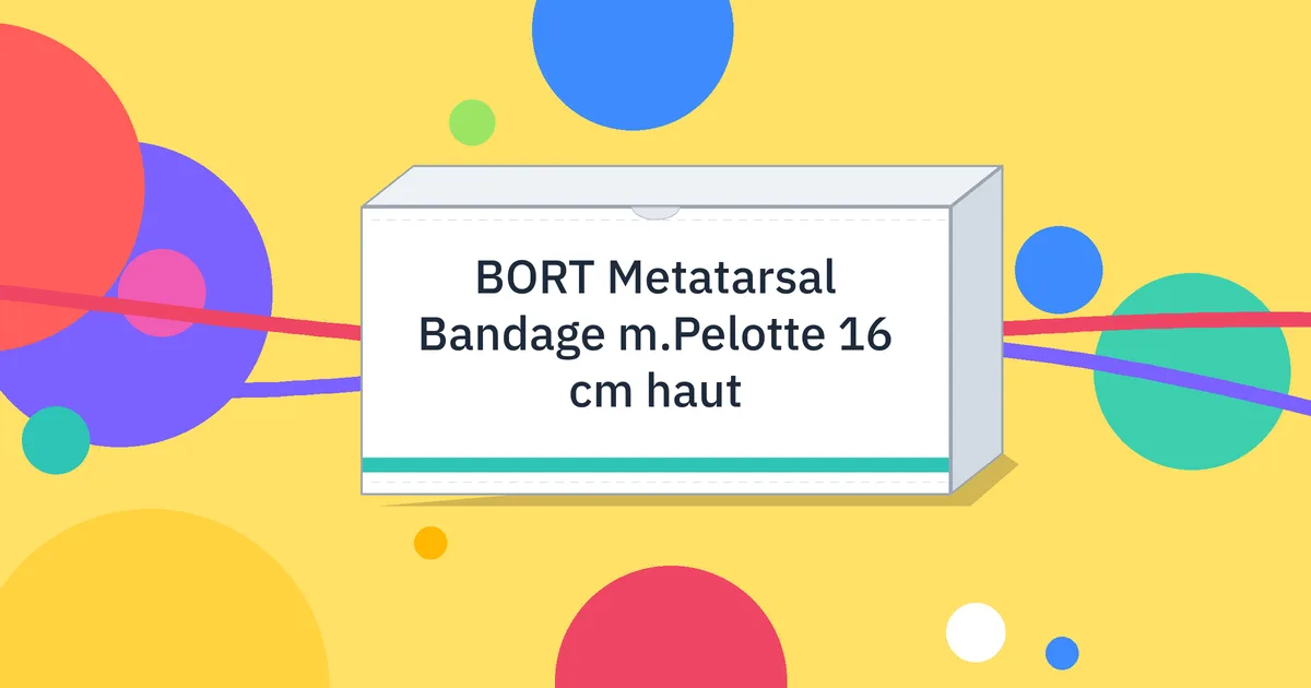 Symbolbild: Packung mit der Aufschrift BORT Metatarsal Bandage m.Pelotte 16 cm haut (PZN 03267198) – Verfügbarkeit und Bezug in Apotheken in Frankfurt am Main